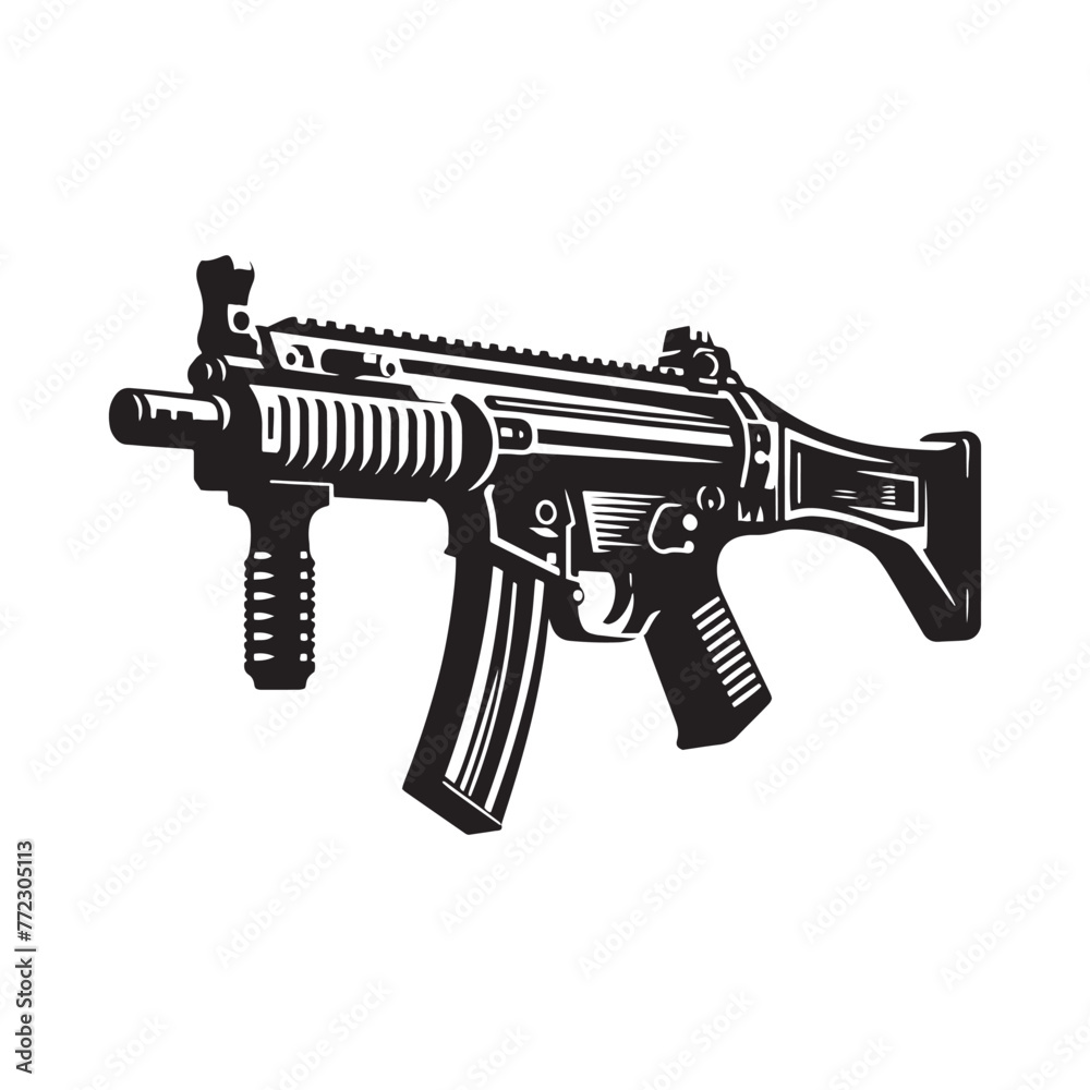Tactical Firepower Display: Dynamic Depiction of Submachine Gun ...