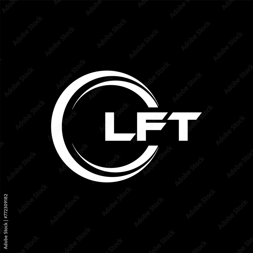 LFT letter logo design in illustration. Vector logo, calligraphy ...