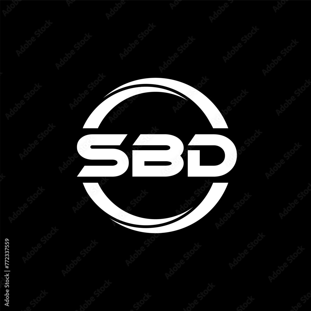 SBD letter logo design in illustration. Vector logo, calligraphy ...
