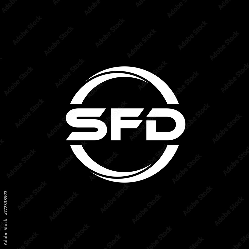SFD letter logo design in illustration. Vector logo, calligraphy ...