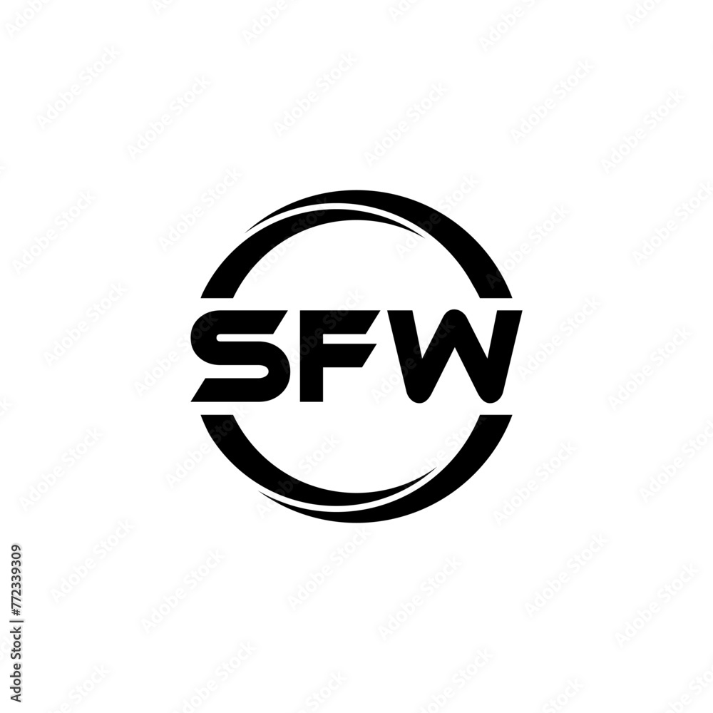 SFW letter logo design in illustration. Vector logo, calligraphy ...