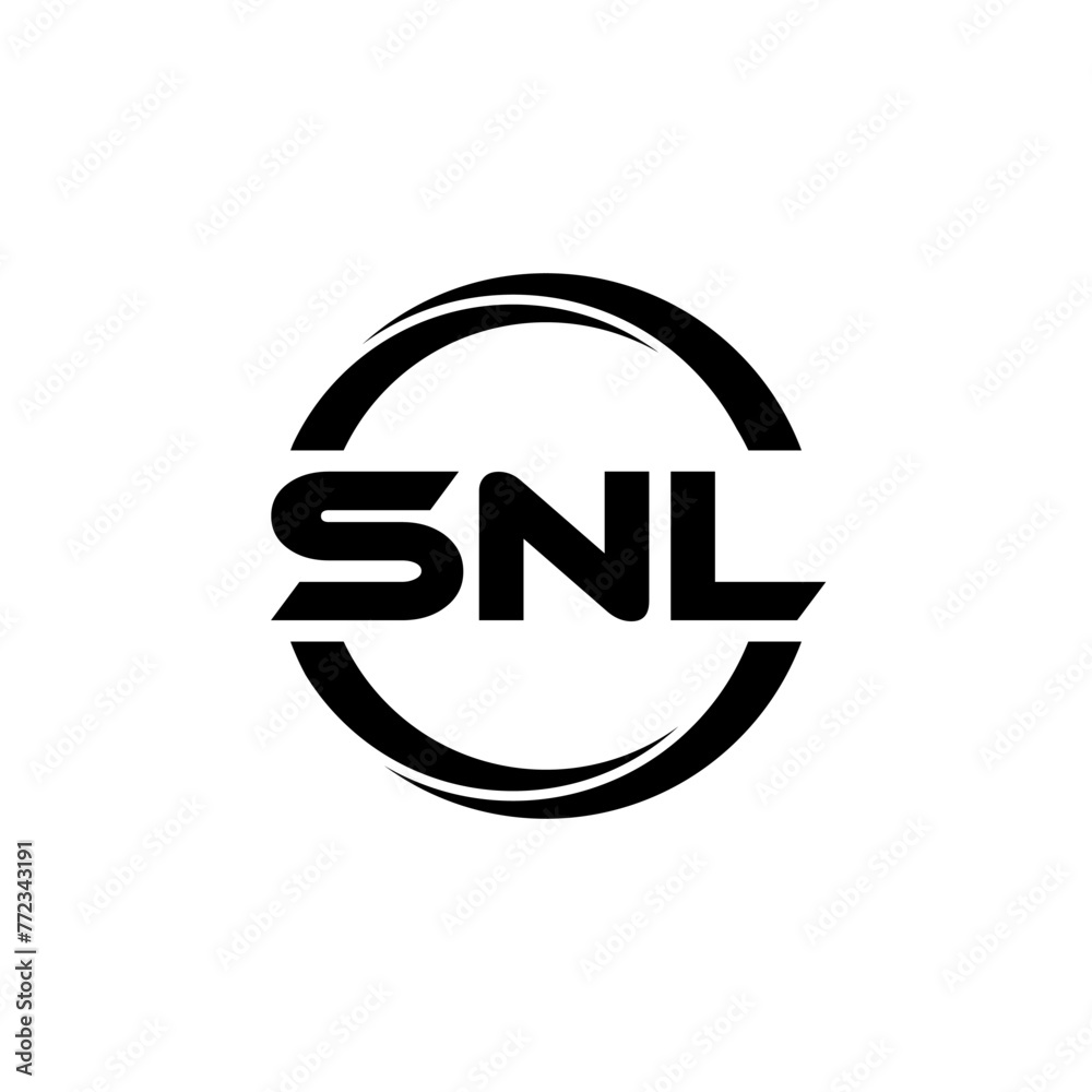 SNL letter logo design in illustration. Vector logo, calligraphy ...
