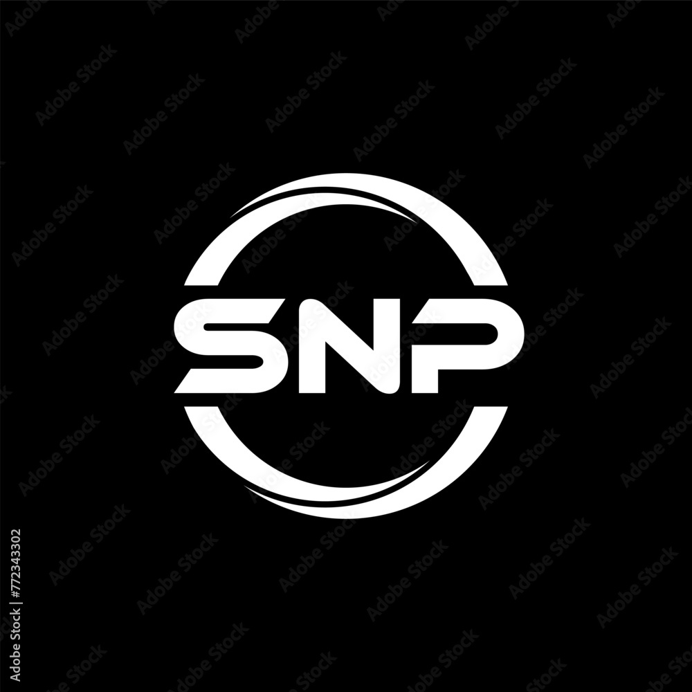 SNP letter logo design in illustration. Vector logo, calligraphy ...