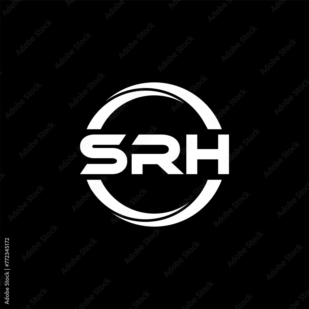 SRH letter logo design in illustration. Vector logo, calligraphy ...