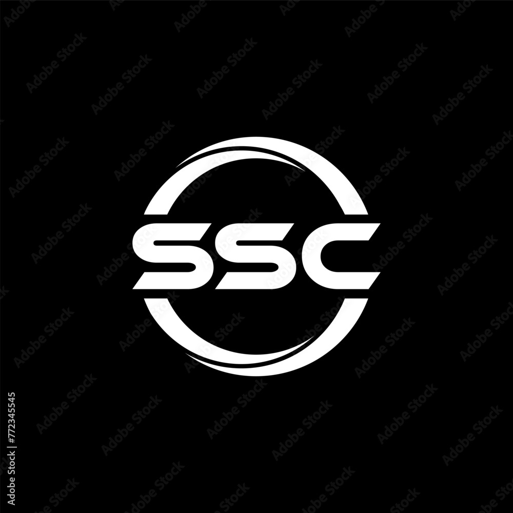 SSC letter logo design in illustration. Vector logo, calligraphy ...