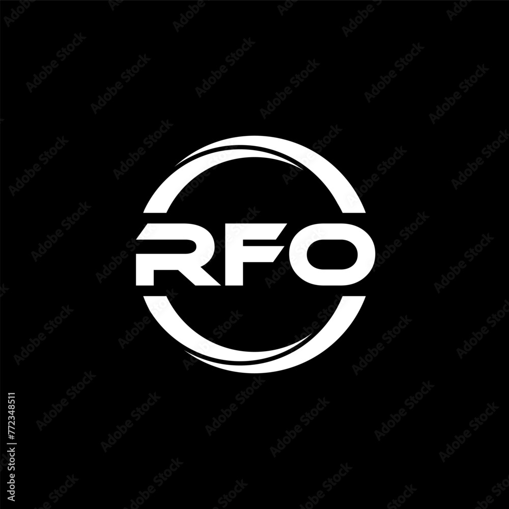 RFO letter logo design in illustration. Vector logo, calligraphy ...