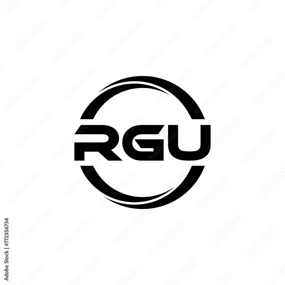 RGU letter logo design in illustration. Vector logo, calligraphy ...