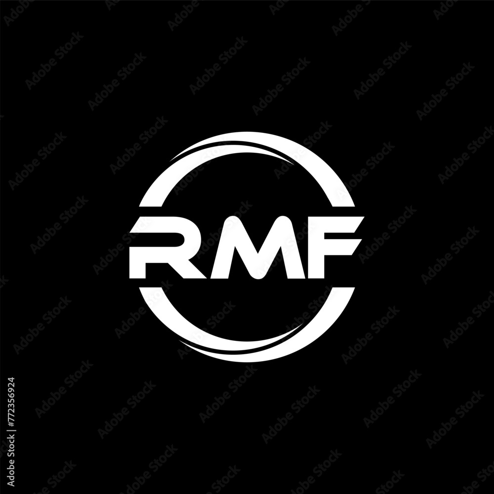 RMF letter logo design in illustration. Vector logo, calligraphy ...
