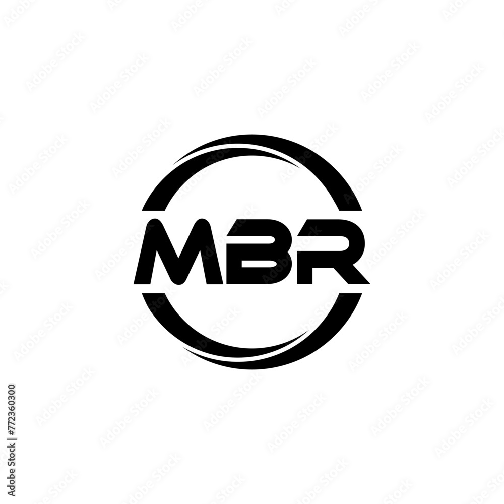 MBR letter logo design in illustration. Vector logo, calligraphy ...