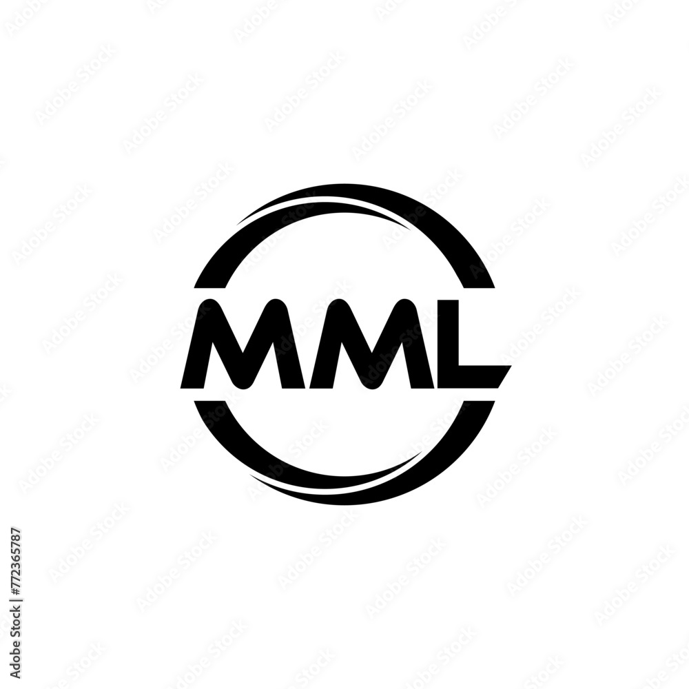 MML letter logo design in illustration. Vector logo, calligraphy ...