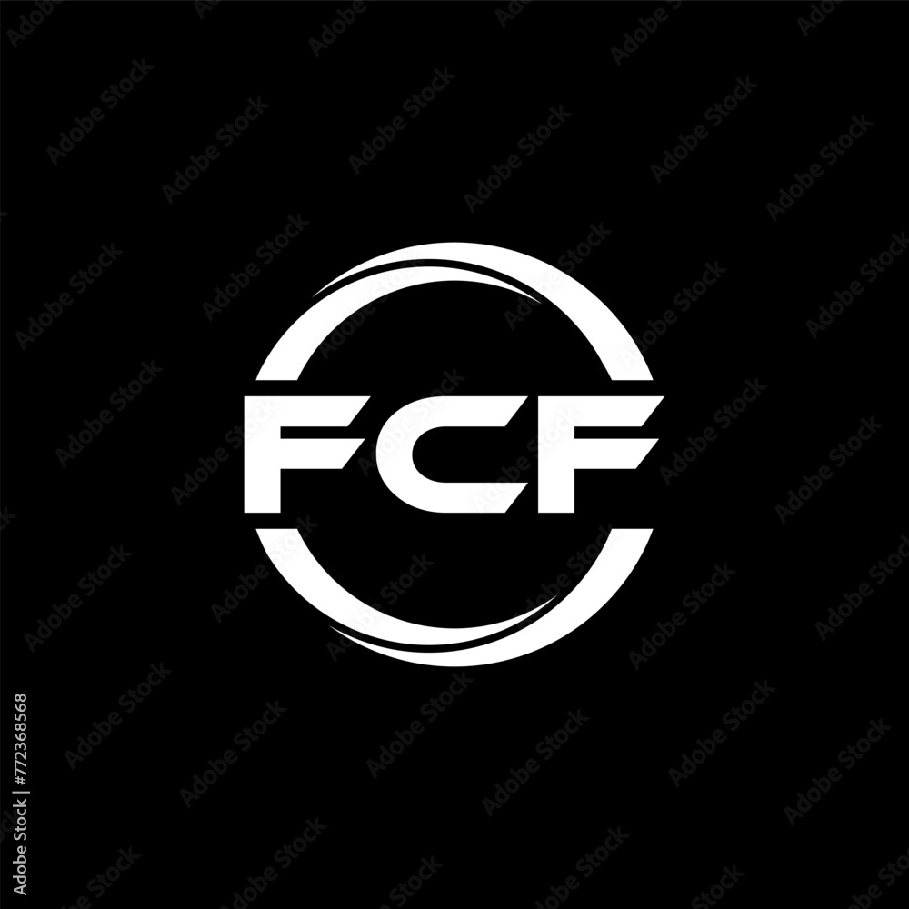 FCF letter logo design in illustration. Vector logo, calligraphy ...