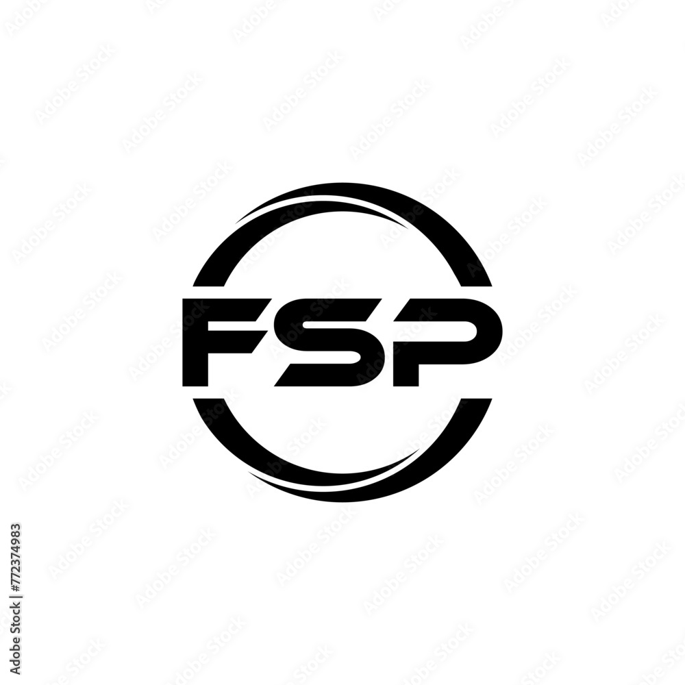 FSP letter logo design in illustration. Vector logo, calligraphy ...