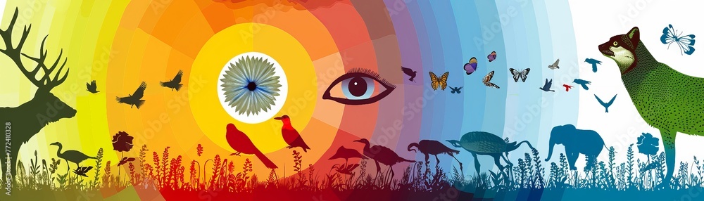 Educational diagram explaining how different animals see the world ...