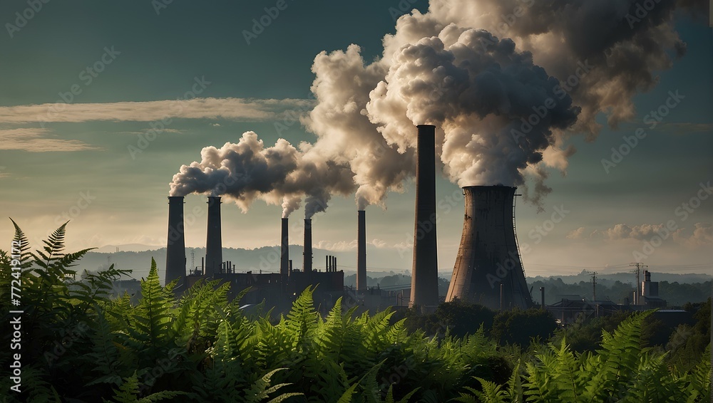 Decarbonization, featuring a vibrant green plant in the foreground with ...