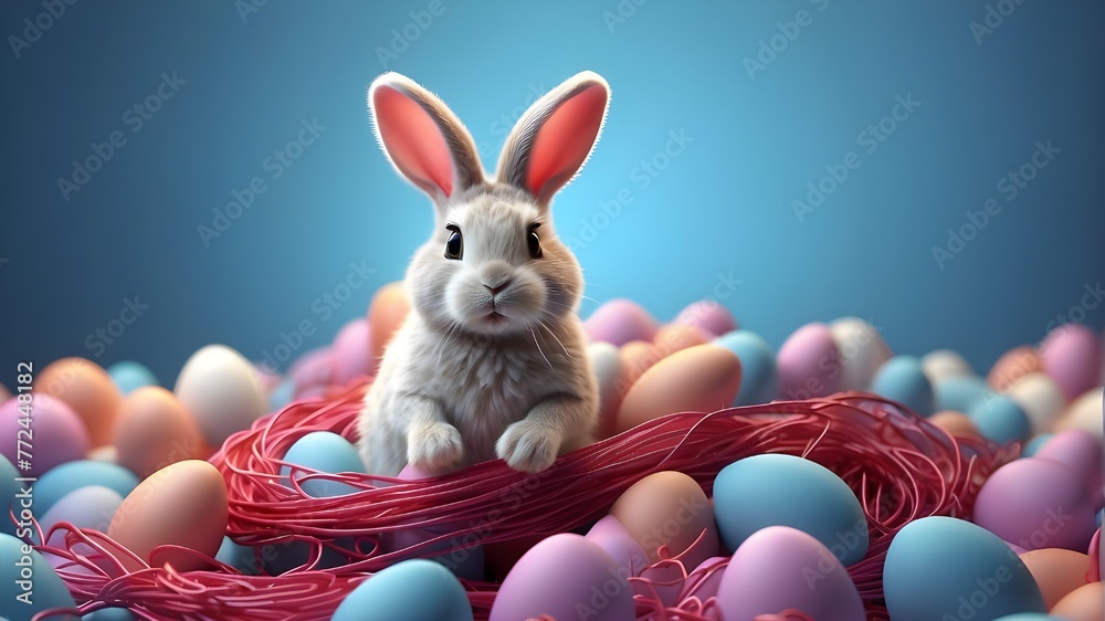 Illustration Stock Easter Bunny Pattern. Bunny wire and an egg-shaped ...