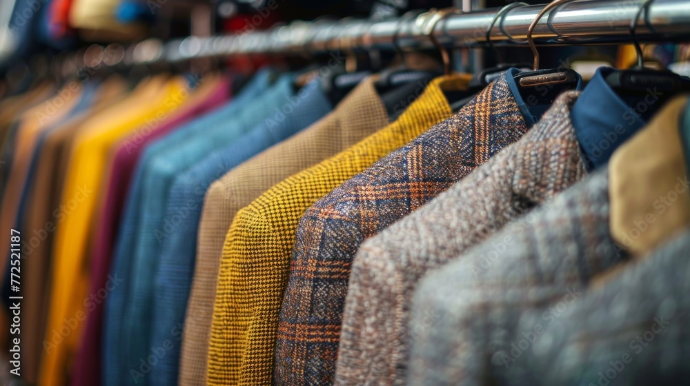 Rack of Mens Clothing Display Stock Photo | Adobe Stock