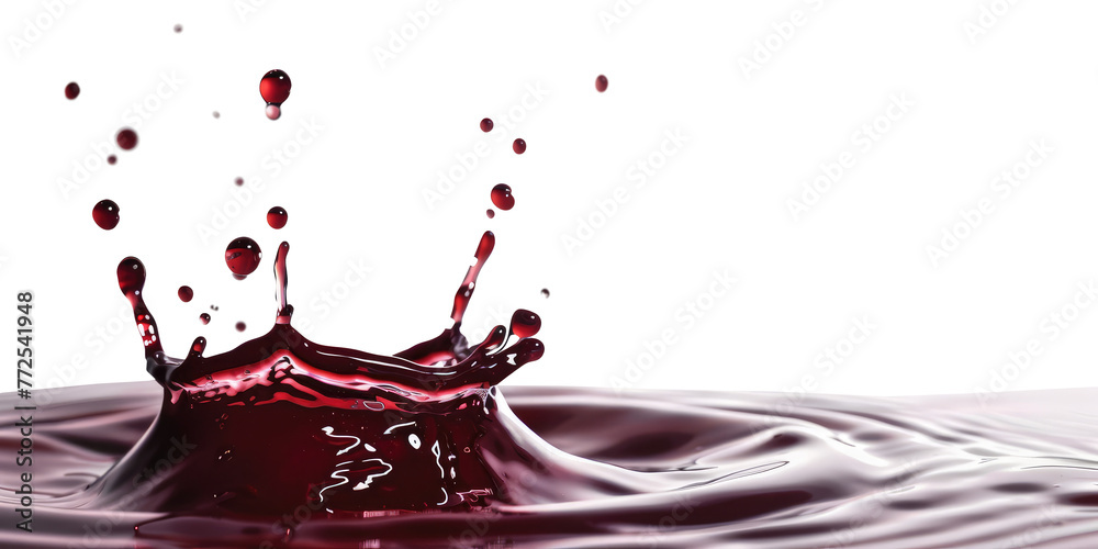 Red wine splash with drops isolated on transparent background, clipart ...