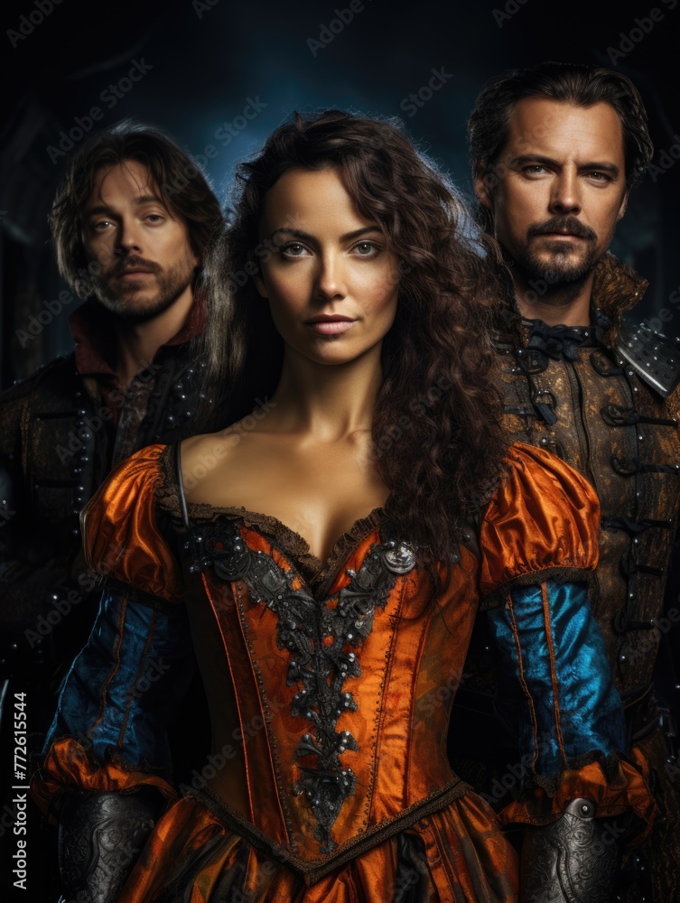 Elegant musketeer in historical attire, portraying bravery and chivalry ...