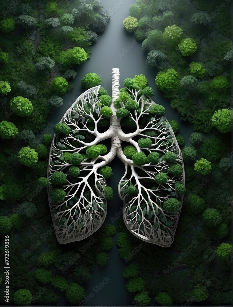 Foto de Stock natural, cancer, tree, healthy, lung, shape, human ...