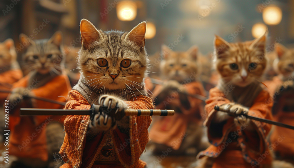 Illustration of what it could look like if bipedal cats, in orange ...