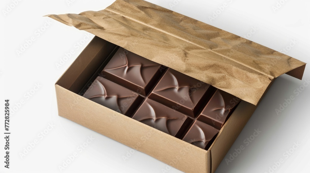 Blank Paper Chocolate Package with Cardboard Box - White Isolated ...
