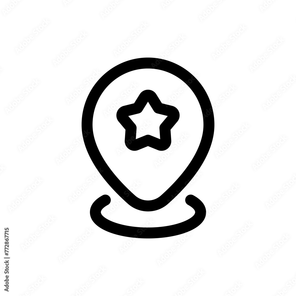 Favorite Location icon in trendy outline style isolated on white ...