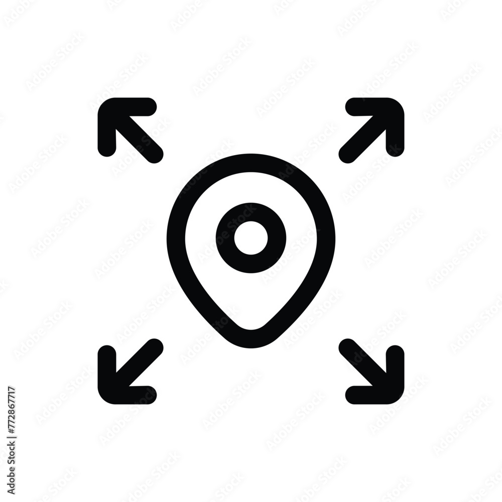 Directions icon in trendy outline style isolated on white background ...
