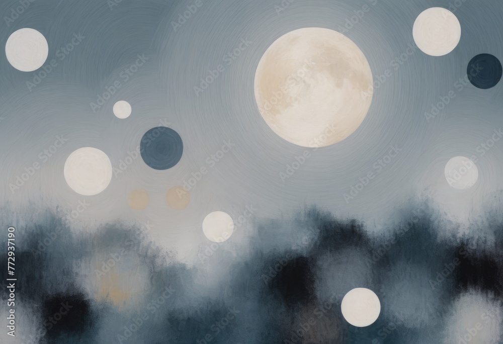 bright wallpaper with a pattern of moons in different shades of white ...