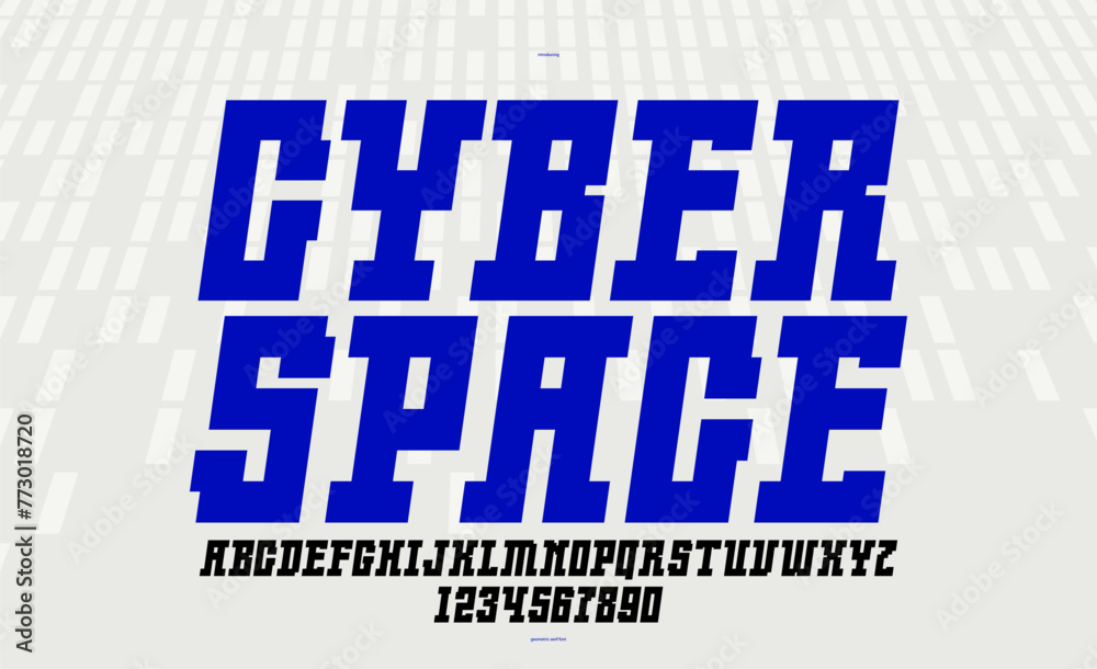 Modern minimal tech font for logos and posters, vector alphabet letters ...