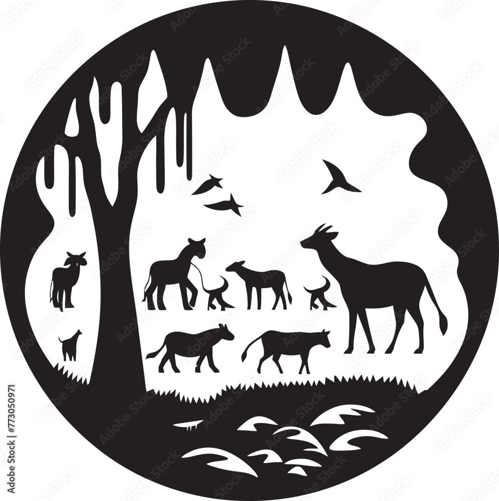 Primitive Pictures Vector Logo Inspired by Cave Art Ancient Aesthetics ...