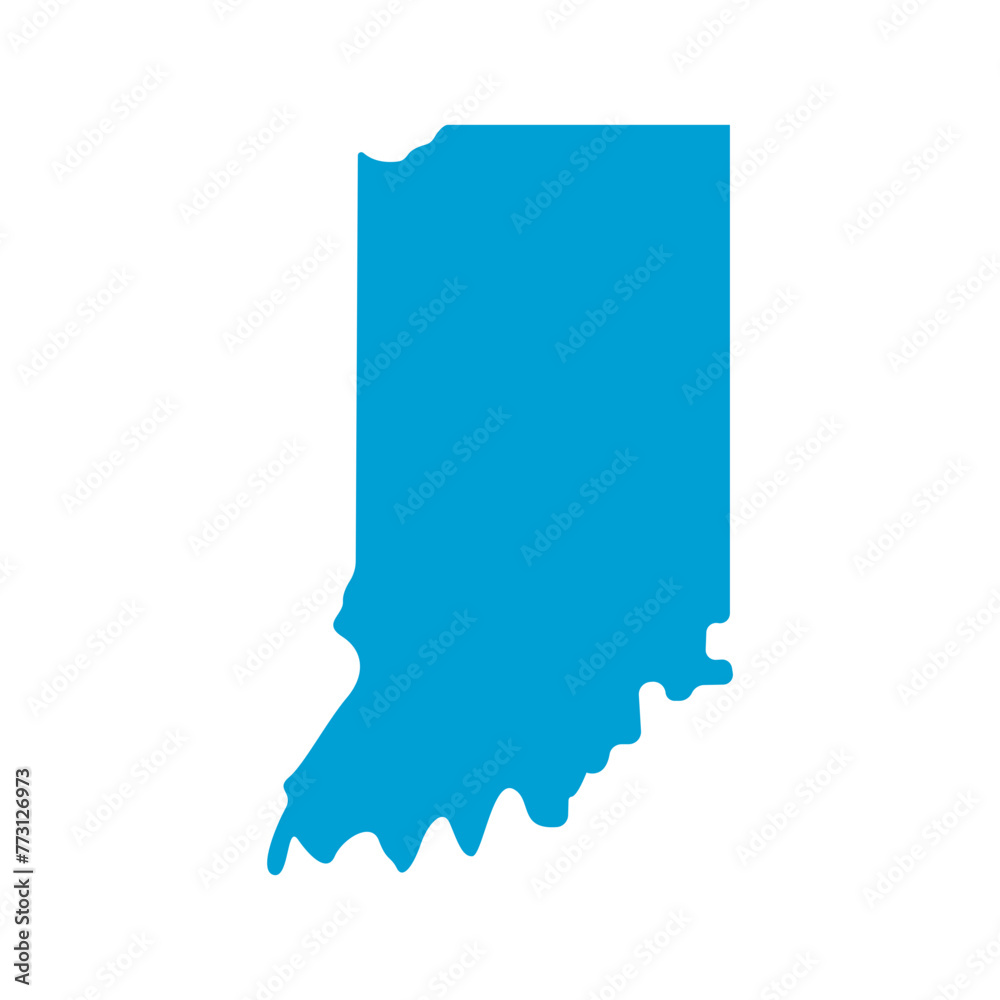 Indiana United States Map Design Elements Vector Illustration with ...