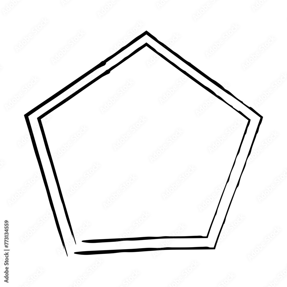 Pentagon grunge texture element frame border shape icon for decorative ...