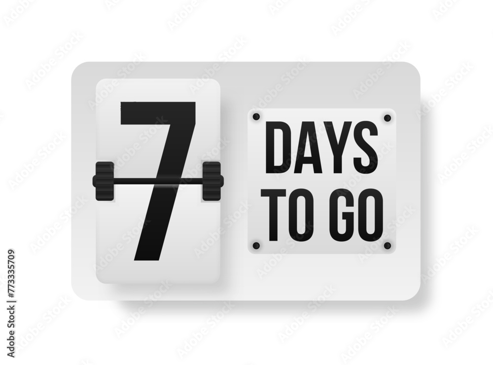 Promotional banner with number of days to go. Number of days left ...