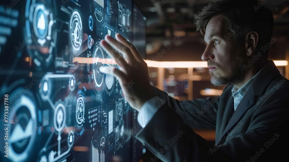 Agile Development Methodology Explained With Businessman Touching Virtual Screen Displaying