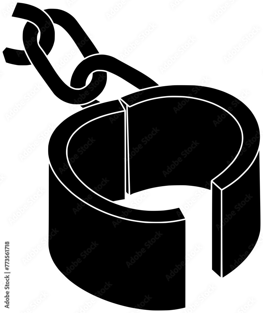 Vector de Stock criminal illustration police silhouette handcuffs logo ...
