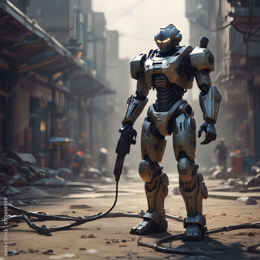 rating:safe, blurry, solo, blurry_background, weapon, depth_of_field ...