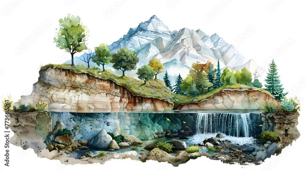 Visualizing the Carbon Cycle in Watercolor Clipart with Earth Tone ...