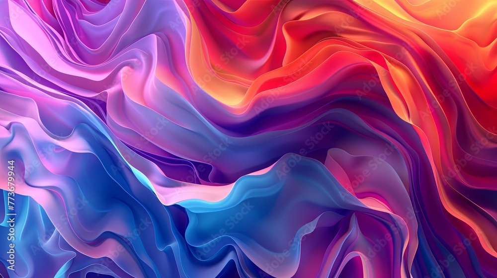 Flower-shaped curves of multiple layered fabric texture in rainbow ...