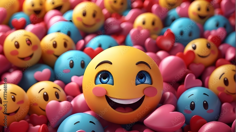 "3D emoji in love emoticon. Realistic photograph of a 3D-rendered emoji ...