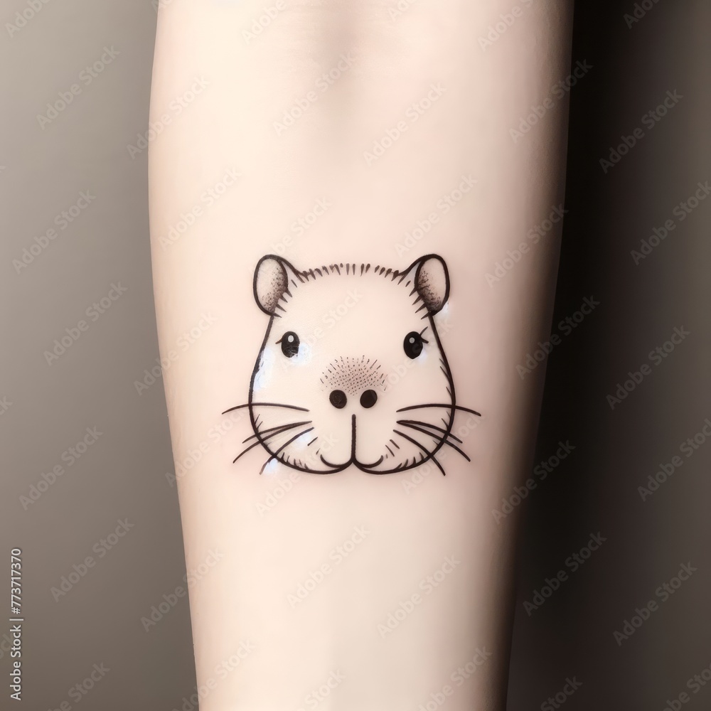 tattoo designs inspired by capybaras, tattoo logos with happy capybara ...