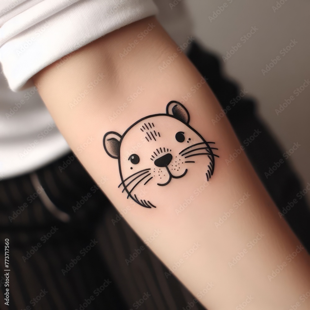 tattoo designs inspired by capybaras, tattoo logos with happy capybara ...