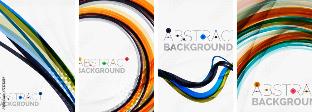 Set of wave design background posters. Vector illustration For ...