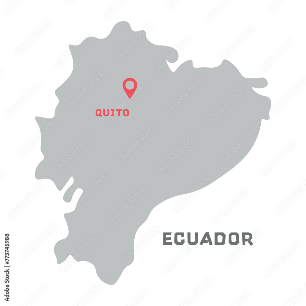 Simple map of Ecuador vector drawing. Filled version illustration ...