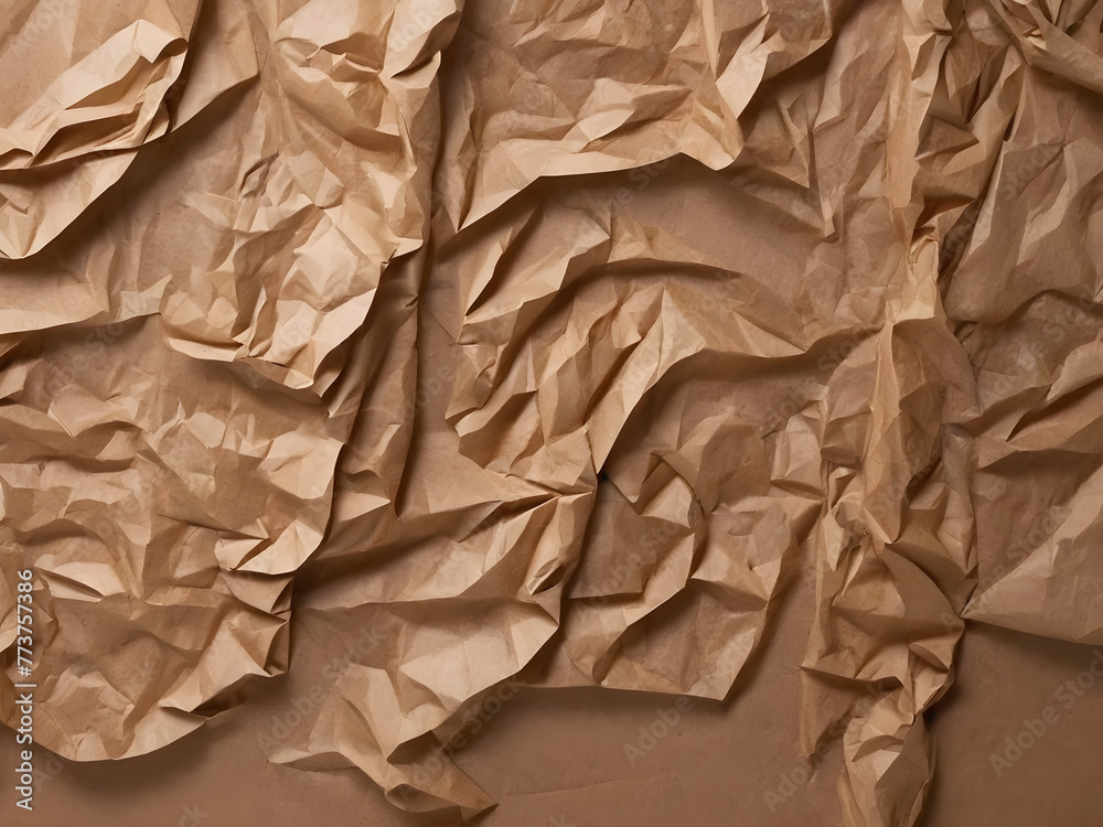 Aged Crumple Brown Paper Texture Seamlessly Blending with Torn Paper ...