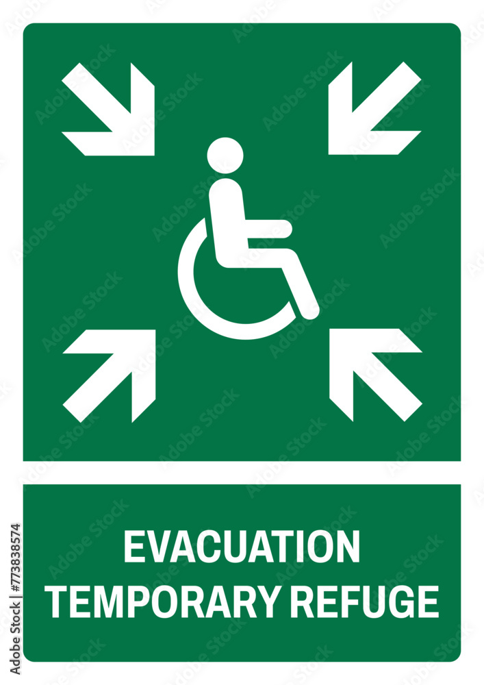 iso emergency and first aid safety signs evacuation temporary refuge ...