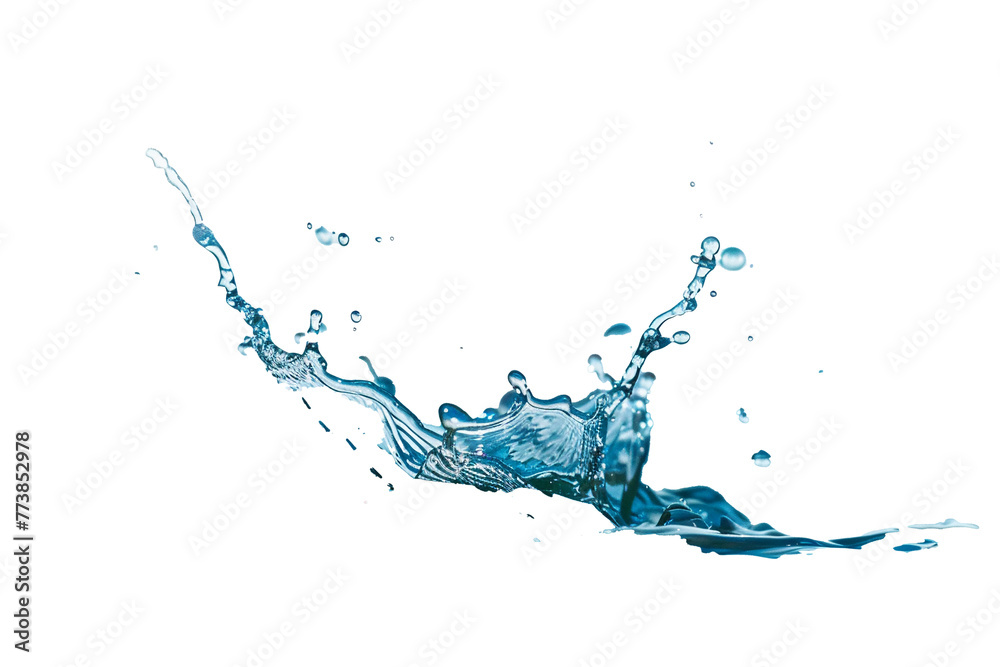 Blue water splash isolate white background. Stock Photo | Adobe Stock