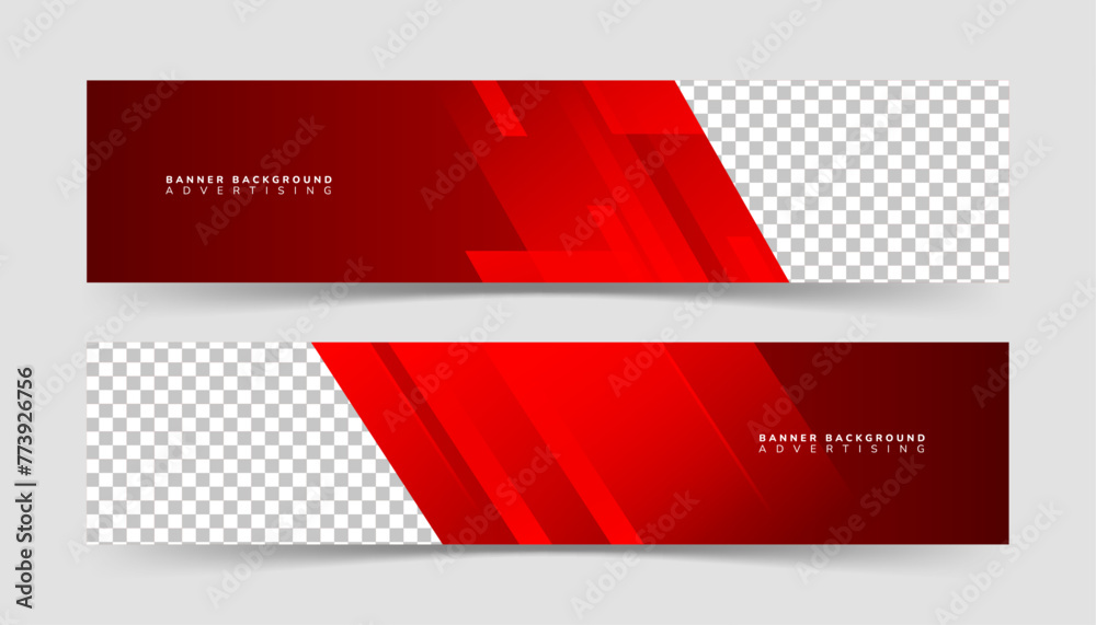 Set collection banner background template, red gradient background ...