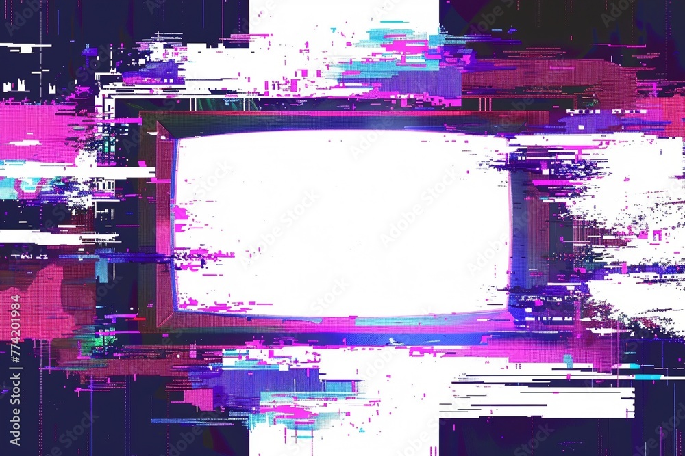 Illustration Stock Glitch style VHS border around the edge, with a ...
