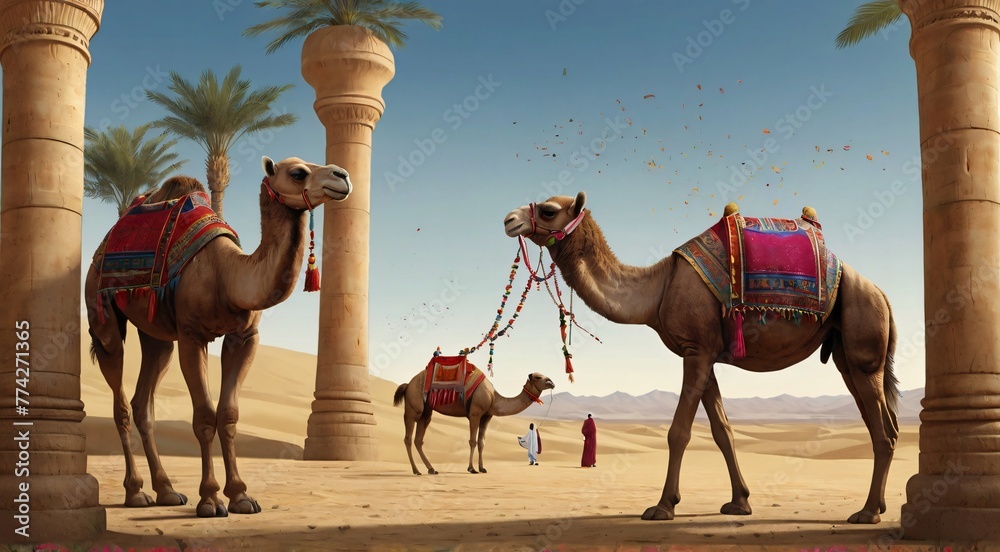 "Sacred Sacrifice: Eid ul Adha Qurbani with Camel" Stock Illustration ...
