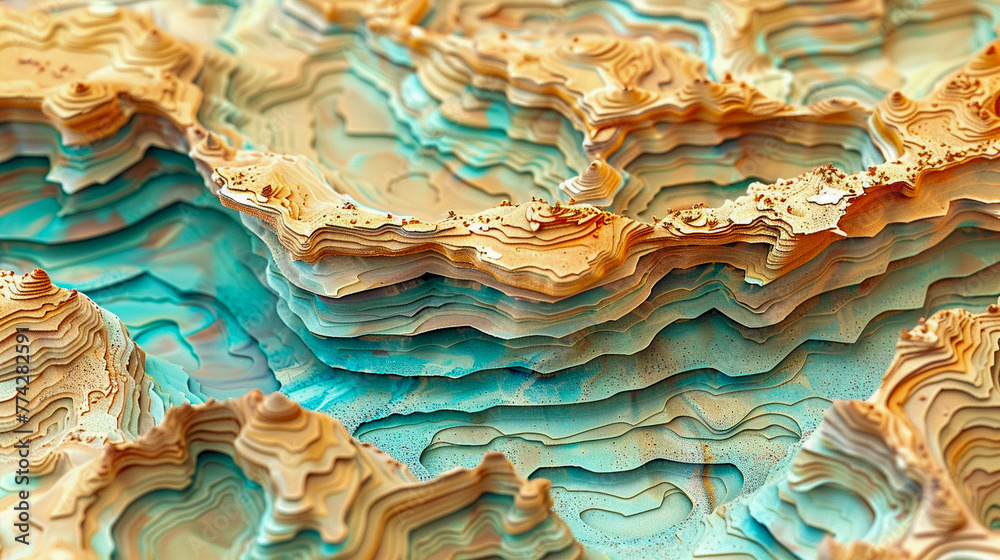 Foto de Stock 3D-rendered worlds where map projections and cartographic ...